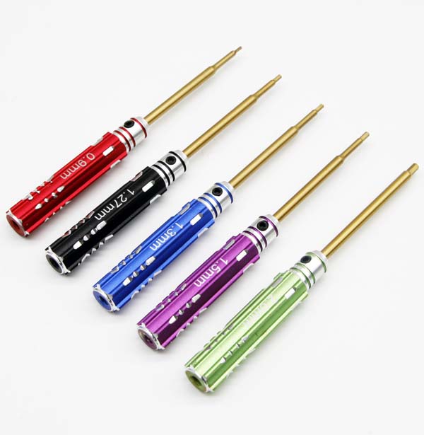 5-piece Allen Hex Driver Assortment (0.9/ 1.27/ 1.3/ 1.5/ 2mm)