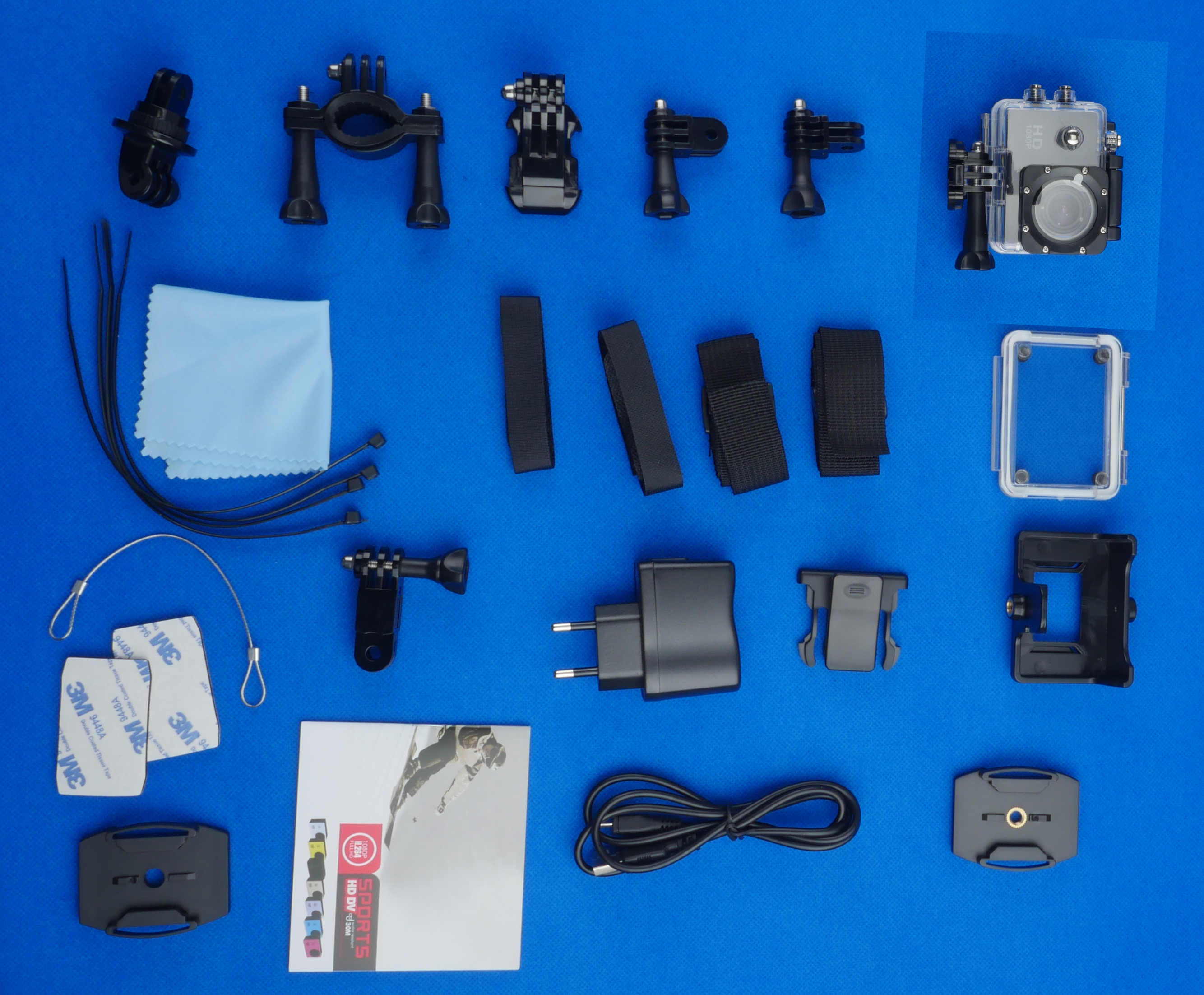 1080P HD Helmet Sports/ FPV DVR Camera W/ Waterproof case, 8G SD card ...